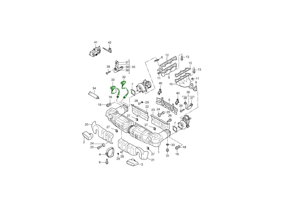 Lambda oxygen sensor kit before and after catalytic converter. Porsche ...