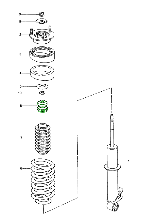 Porsche 996 Shock absorber additional spring 99633310503 - 99633310503 ...