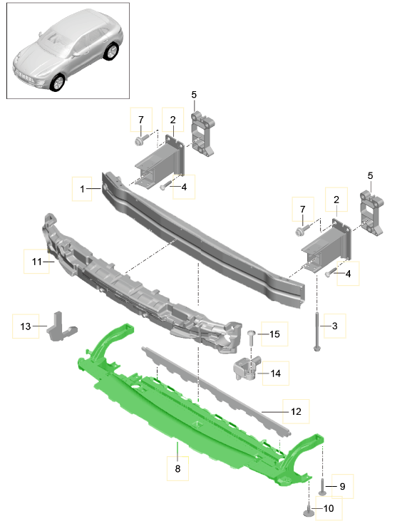 Original Porsche Cross member Pedestrian protection for Porsche 95B ...