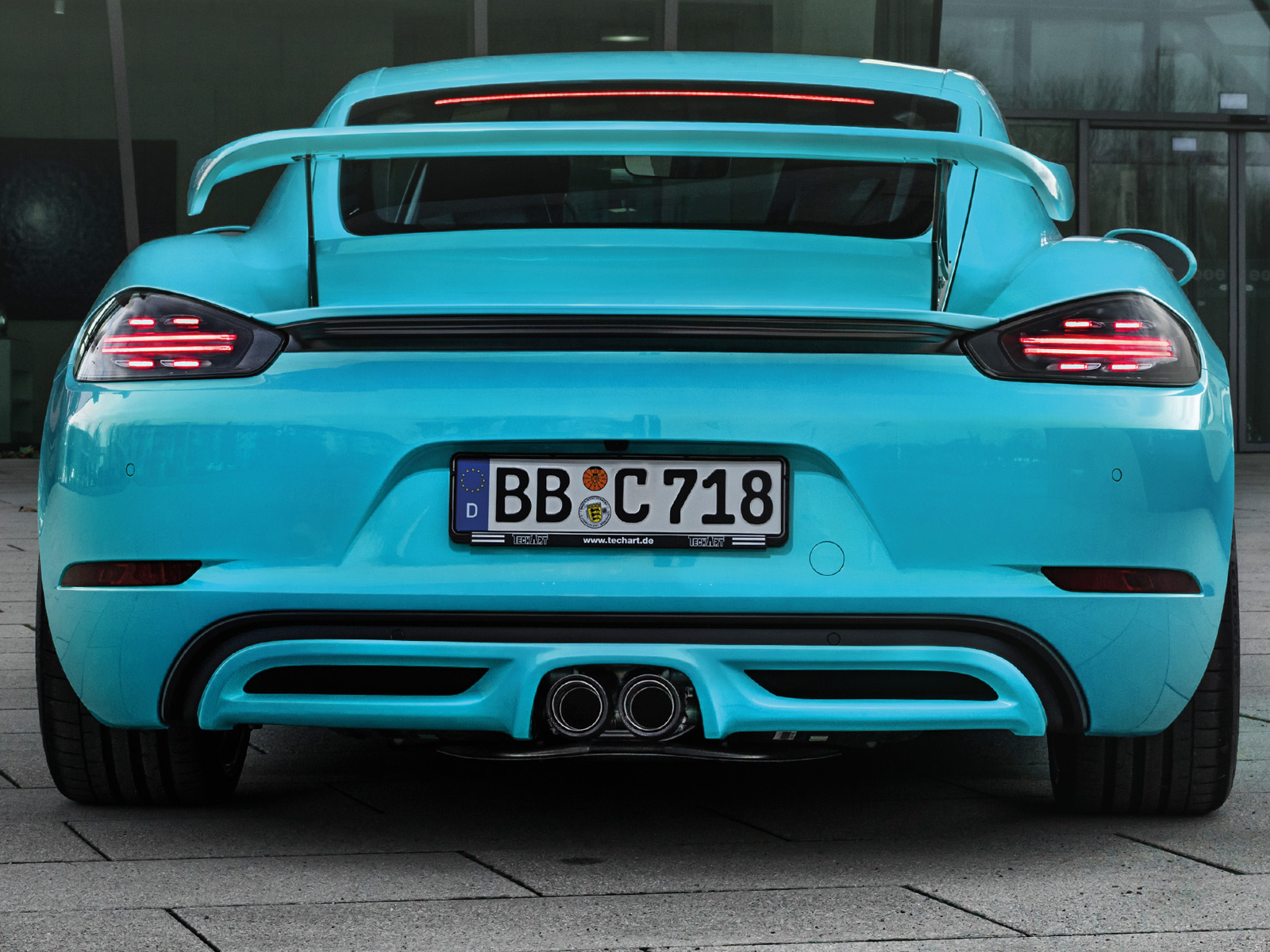 TechArt Diffuser Add-on for Rear Apron. Porsche 718 Cayman / Boxster ...