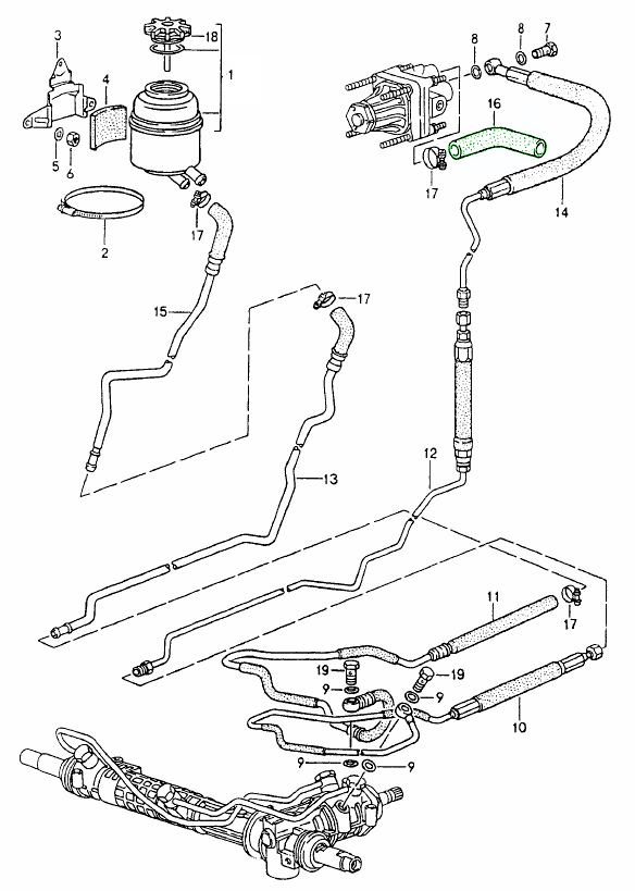 Porsche 964 Power steering hose 96434744503 - 96434744503 | Design 911