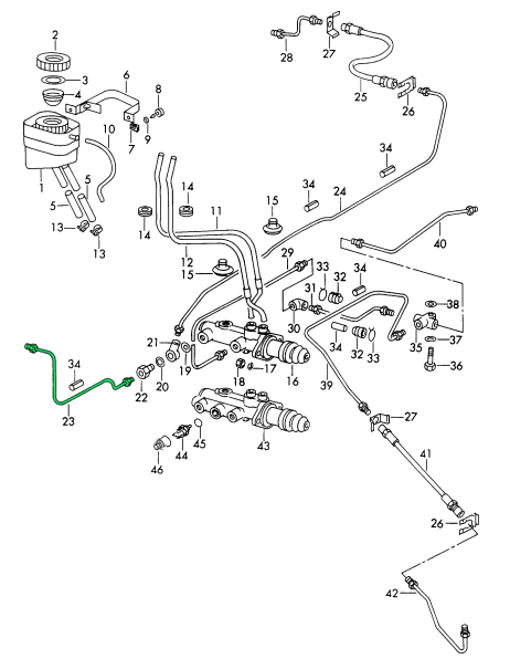 Porsche 911 Brake Master Cylinder to Front Caliper Flexi Hose Brake ...