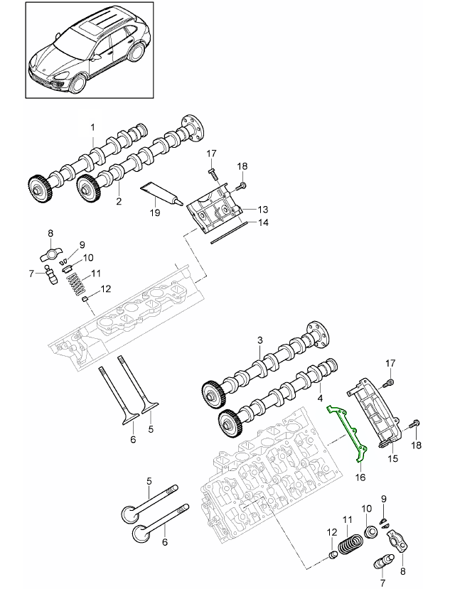 Porsche Cayenne Macan Panamera Camshaft cover gasket 95810559110 ...