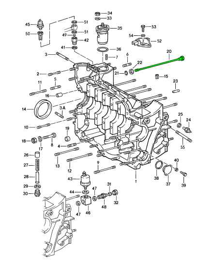 Porsche 911 Crankcase Through Bolt 93010117302 - 93010117306 | Design 911