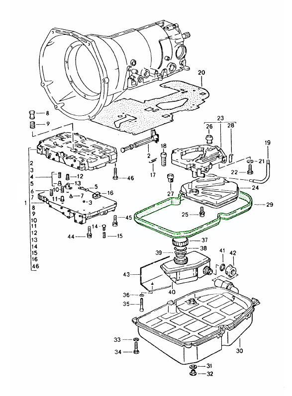 Porsche 928 Transmission oil pan gasket 1262711080 - 1262711080/1 ...