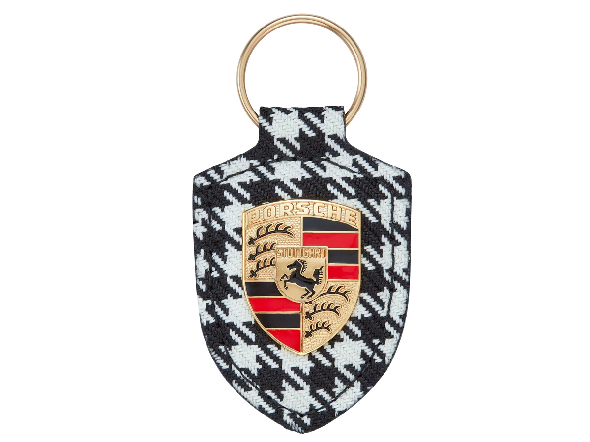 Porsche Crest key ring original houndstooth fabric Heritage Collection ...