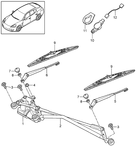 Porsche 970 Panamera Wiper Blade FRONT 97062890100 - 97062890100 ...