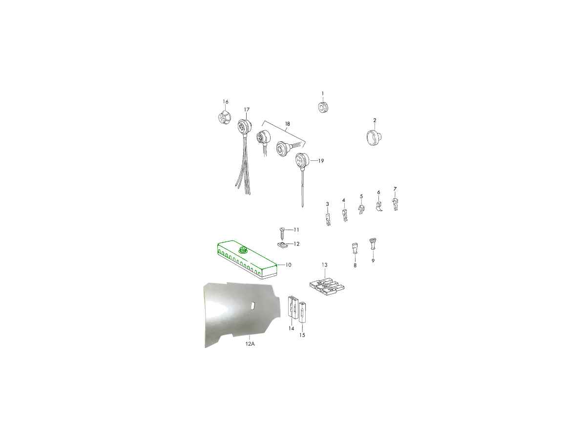 Cover fuse rack ceramic 10-pole. Porsche 911 1970-73 PCG61208500 ...