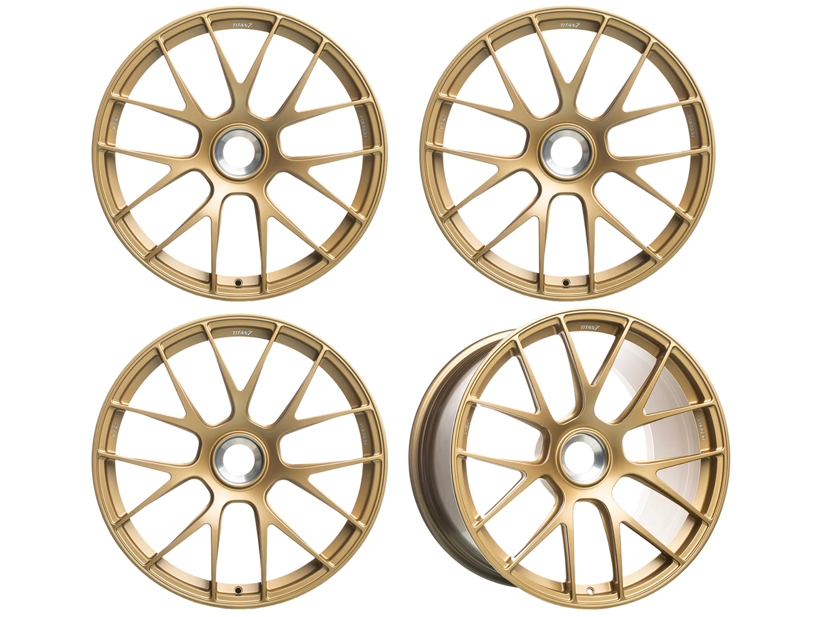 Titan 7 Forged T-S7 7Y Spoke Centrelock Alloy Wheel Set Cyber Gold ...