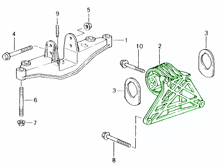 Engine Mount. Porsche 986 Boxster 1997-04 / 987 Boxster 2005 ...
