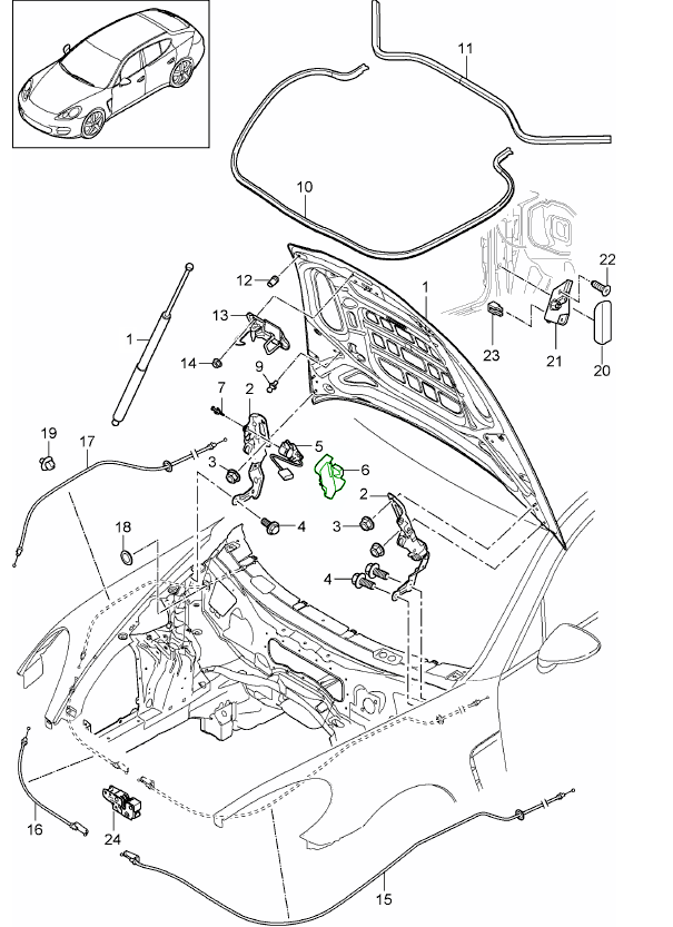Porsche Bonnets, Locks & Latches | OEM Body Panels & Hood Mechanisms ...