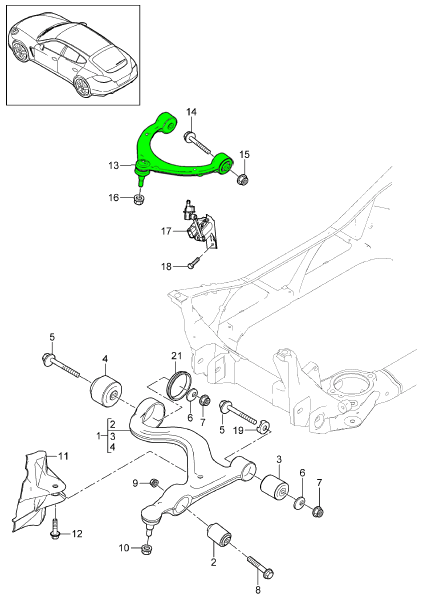 Porsche 970 Panamera Wishbone front UPPER 970354105110 - 97034105110/1 ...