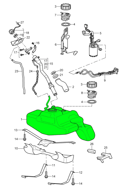 Porsche 997 Turbo GT2 GT3 Fuel Tank 99720102202 - 99720102202 | Design 911