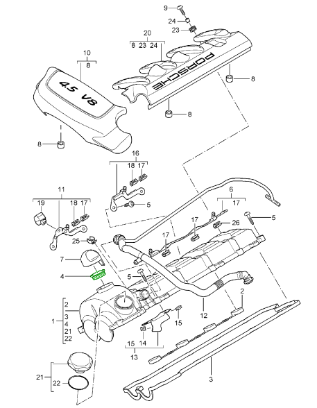 Porsche 94810593400 Camshaft actuator seal for Porsche 955 Cayenne S ...