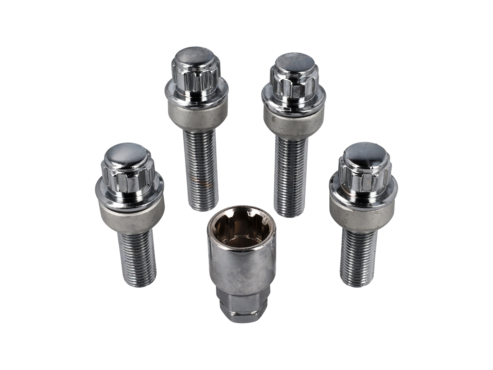 Locking Wheel Bolt Kit (Extra long). for cars with spacers 12mm-15mm ...