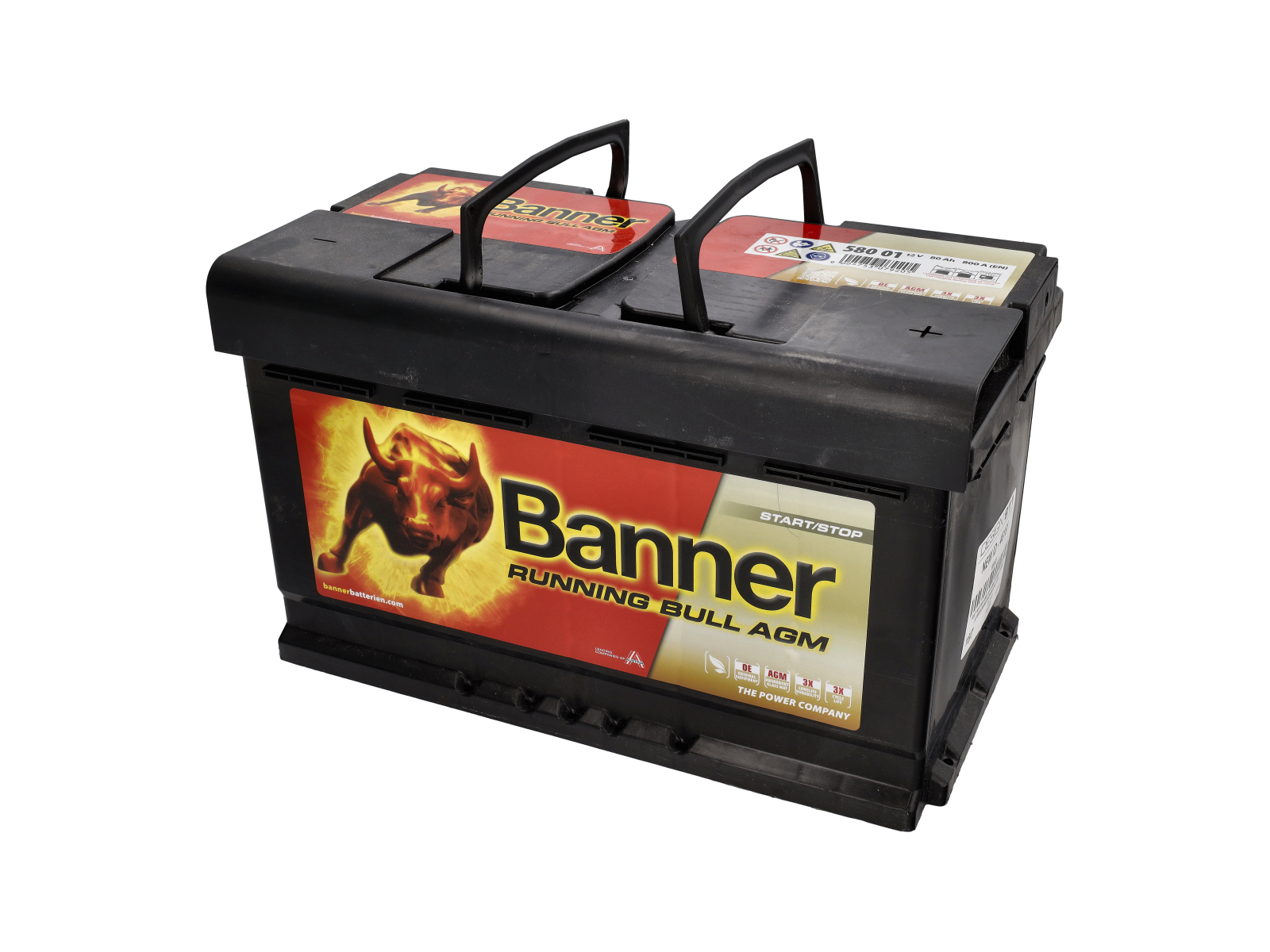 Car Battery 80Ah BANNER RUNNING BULL AGM Porsche OEM - 58001 | Design 911