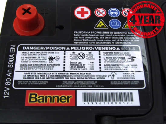 Car Battery 80Ah BANNER RUNNING BULL AGM Porsche OEM - 58001 | Design 911