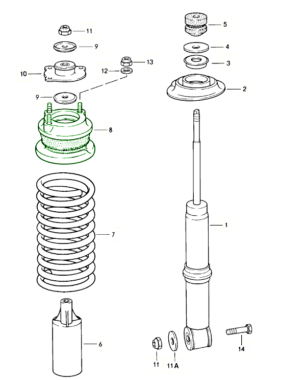 Porsche 928 Spring plate for front wheel spring 92834304708 ...