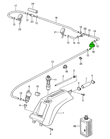 Porsche 993 928 Elbow Hose Connector for Headlamp Washer System ...