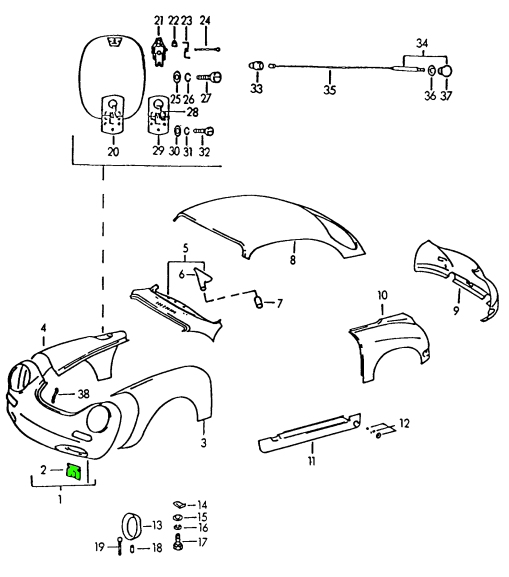 Restoration Design F186 Porsche 64463102105 Fog light bracket for ...