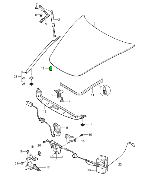 Porsche Bonnets, Locks & Latches | OEM Body Panels & Hood Mechanisms ...