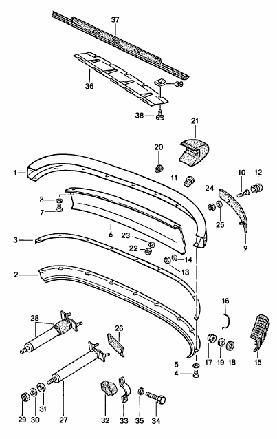 Porsche Rear Bumper Brackets, Retainers & Braces | OEM Mounting ...