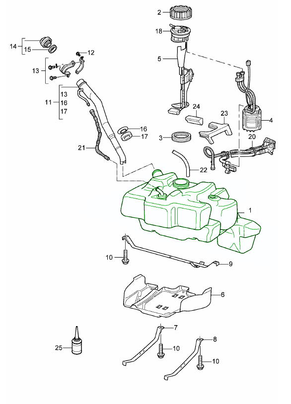 Porsche Boxster Fuel Tank 9972010220 - 99720102201 | Design 911