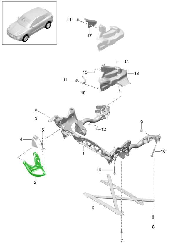 Porsche 95B Macan Engine mount support 95B399331B and 95B399332B ...