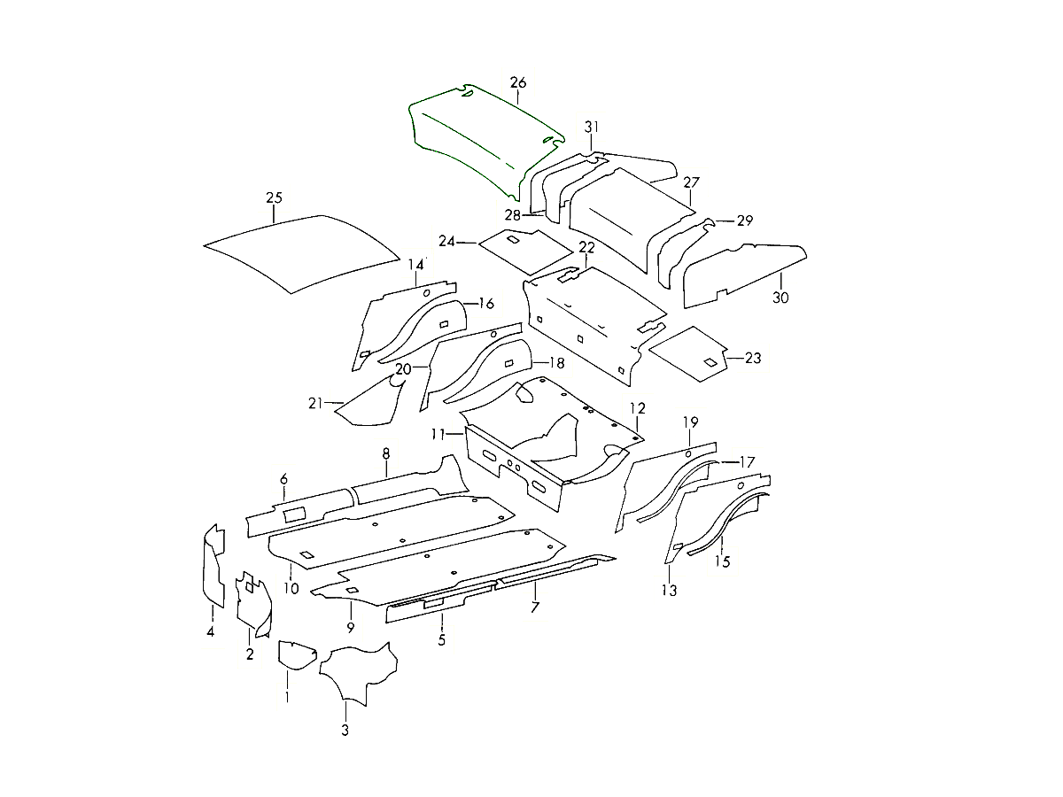 Engine bay sound proofing damping mat. Porsche 911 1965-69 ...
