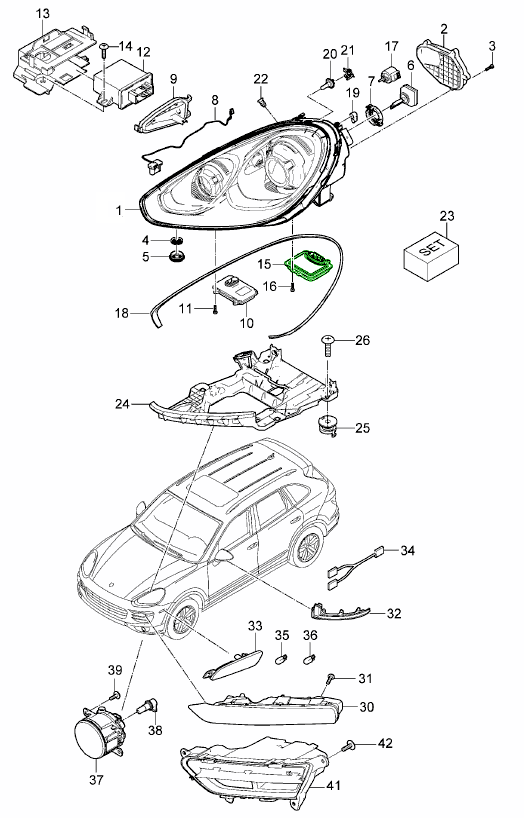 HELLA 5DV 009 932-001 Porsche 95863159701 Xenon headlamp control unit for Porsche 958 Cayenne ...