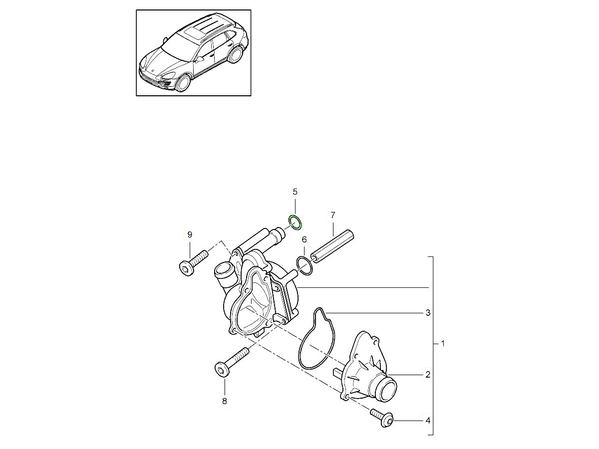 Porsche 958 Cayenne 4.2L Diesel O-ring for water pump N91008902 ...