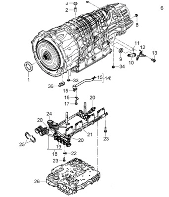 Wiring harness PDK hydraulics control unit. Porsche 970 Panamera ...