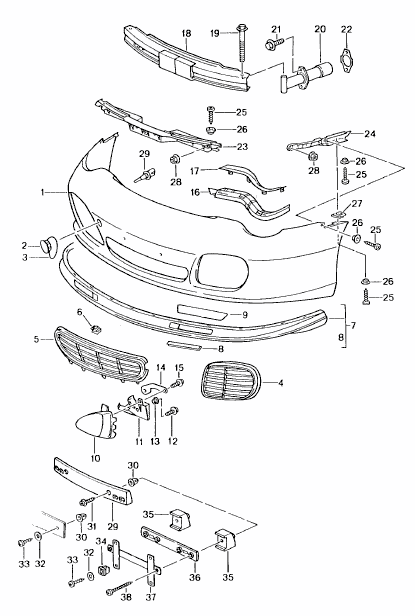 Porsche 996 Turbo Front Spoiler Reinforcement 99650575500 - 99650575500 ...