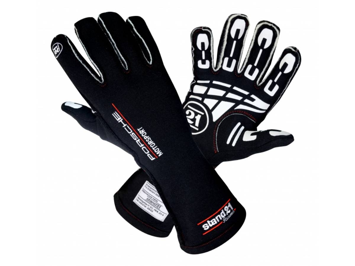 Race gloves Black Porsche Motorsport - RACEGLOVEB110 | Design 911