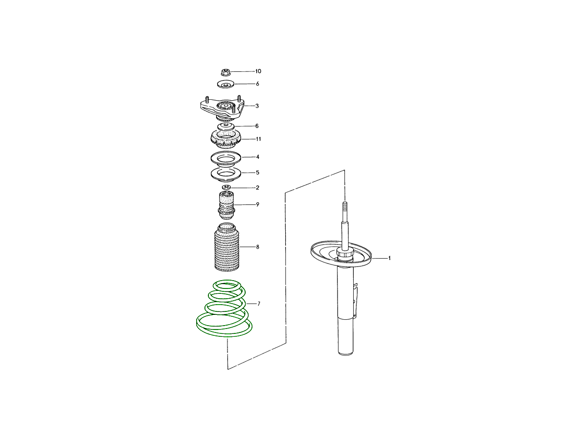 Front Coil Spring for Porsche 986 Boxster (Without Sports Suspension ...