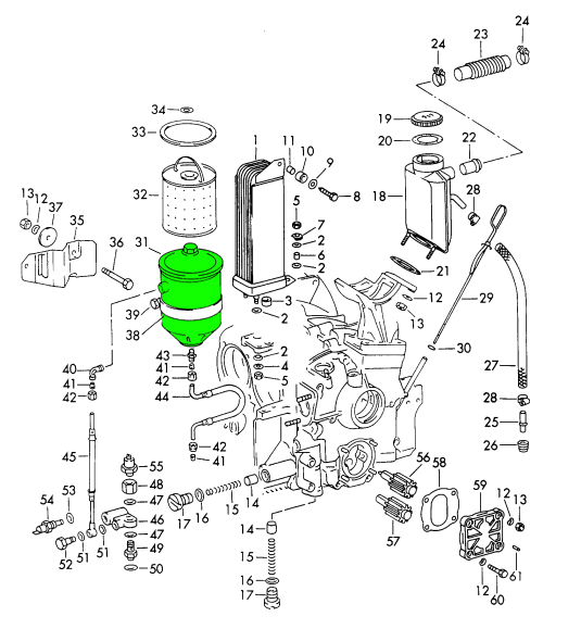 Porsche 356 912 Oil Filter 54607800 - 54607800 | Design 911