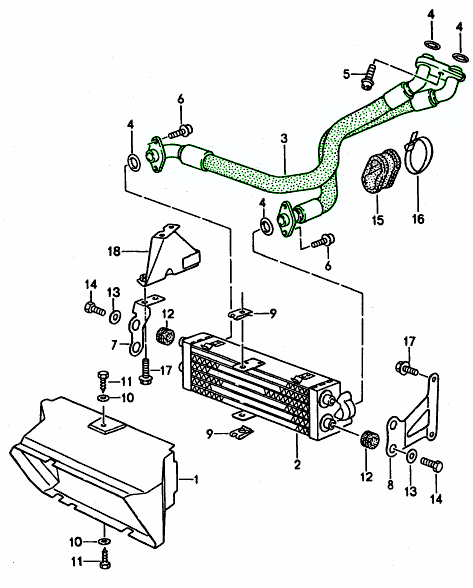 Porsche 944 Engine to oil cooler pipe 94420701102 - 94420701102 ...