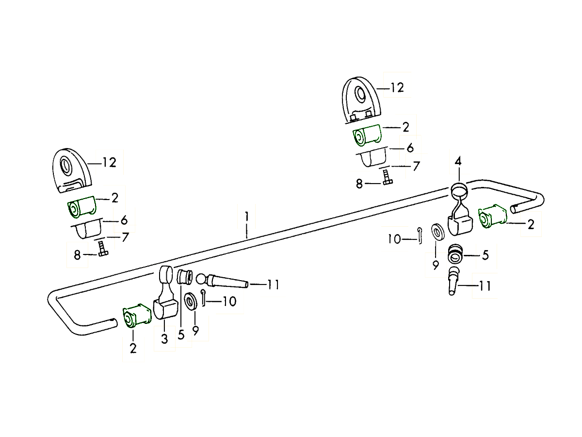 Porsche 911 Stabilizer Bar Bush Rear - 16mm 90133379304 - 90133379304 ...