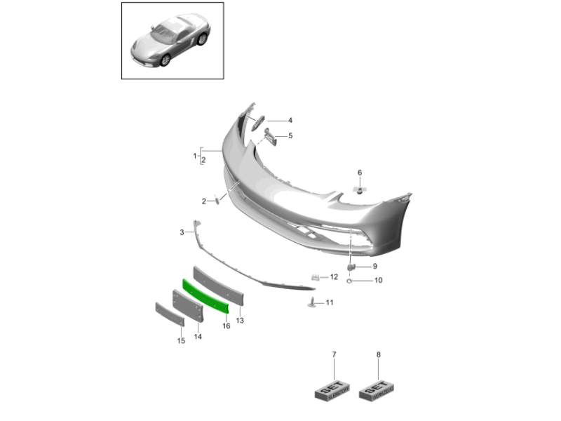 Porsche Front Number Plate Holders | OEM Mounting Brackets & Frames ...