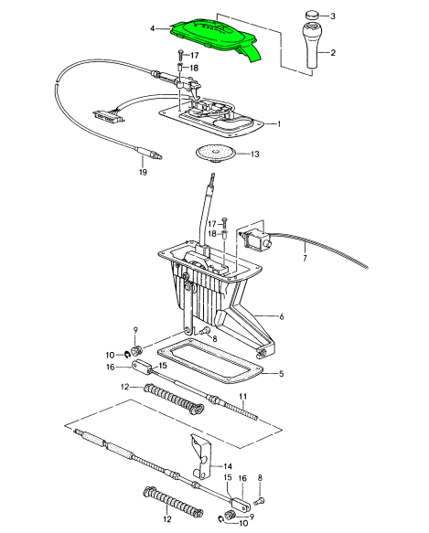 Porsche 964 993 Tiptronic Shift gate 964552169011DB - 964552169011DB ...