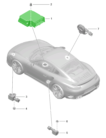 Porsche 991 Turbo Airbag Control Unit 99161820104 99161820108 ...