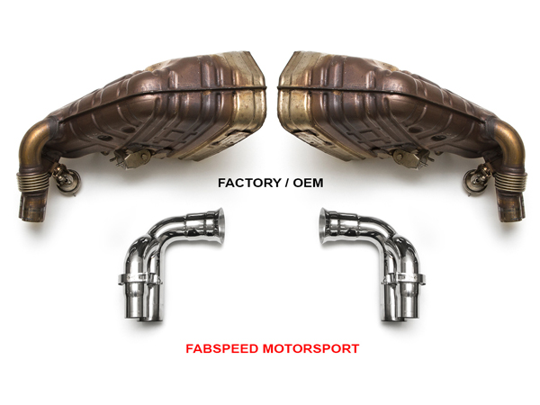 Porsche 991 GT3 Fabspeed Exhaust Side Muffler Bypass Pipes ...