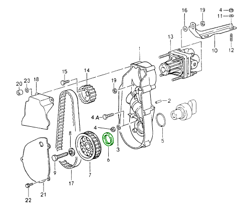 Porsche 964 Camshaft Rear Oil Seal PCG113463A / 99911346340 / ...