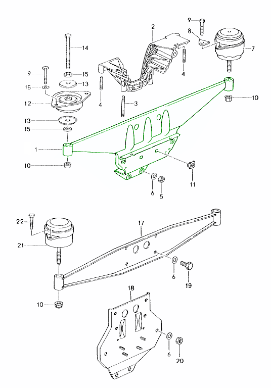 Porsche 993 Engine Mount Carrier 99311502190 - 99311502190 | Design 911