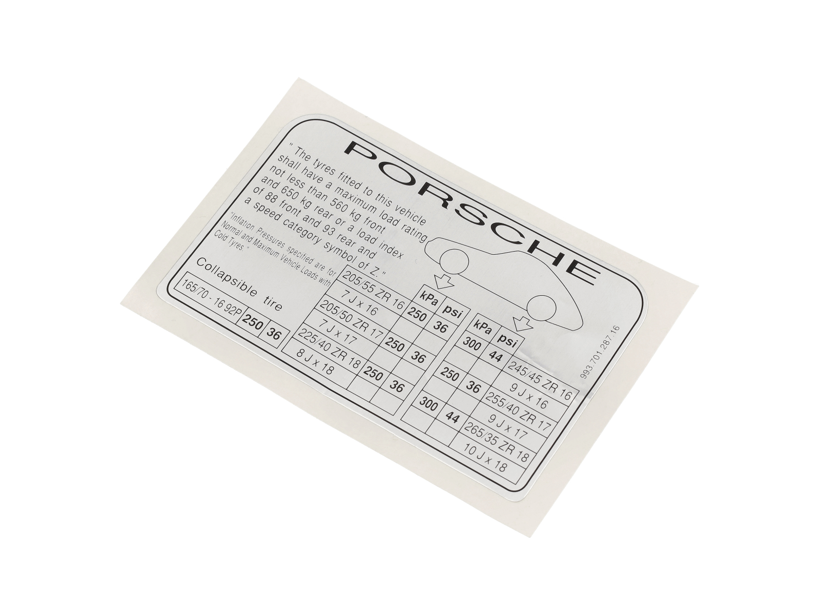 Porsche Tyre Decals | Design911 Authentic Restoration Labels for ...