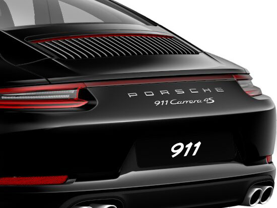 99104480383G2X PORSCHE Black Rear Badge for Porsche 991.2 ...