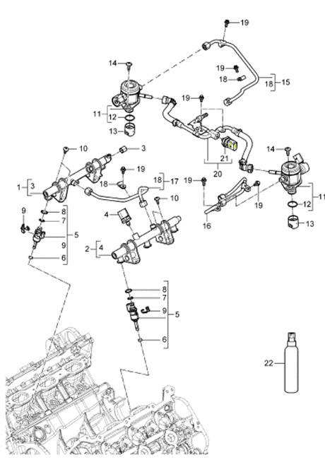 Pressure sender unit low fuel pressure. Porsche 718 / 991 GT3 / 970 ...