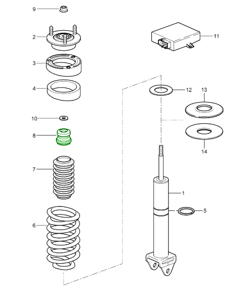 Porsche 997 Shock absorber bump stop 99733310501 - 99733310501/1 ...