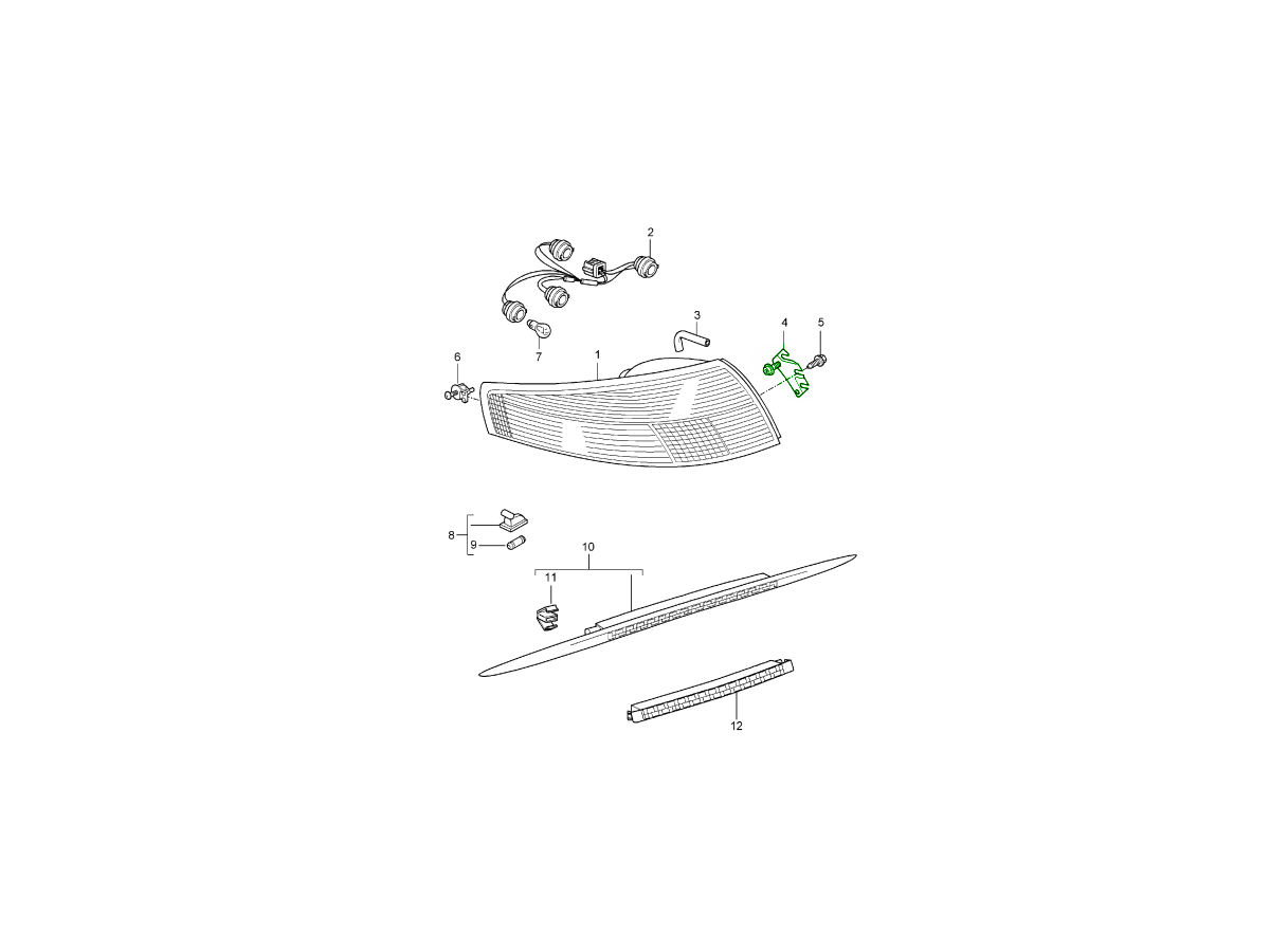 Indicator unit mounting bracket REAR. Porsche 997.1 99763146301 ...