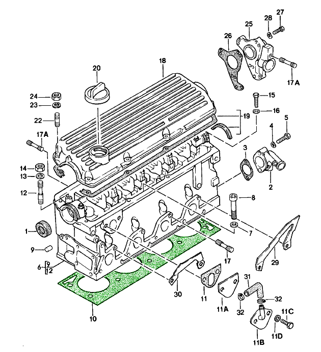 Porsche Boxster Cayman 996 997 Cylinder Cover Gasket 93110433706 ...